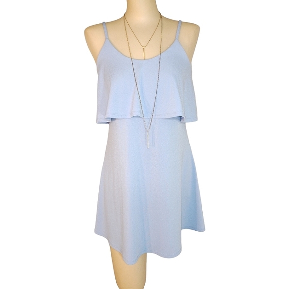 Express | Dresses | Express Super Stretchy And Flowy Light Blue Mini ...